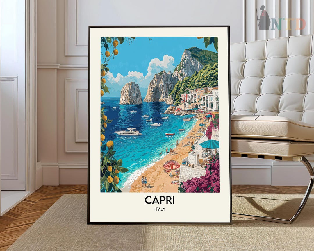 Capri Print, Capri Poster, Capri Wall Art, Capri Art, Capri Italy Print ...