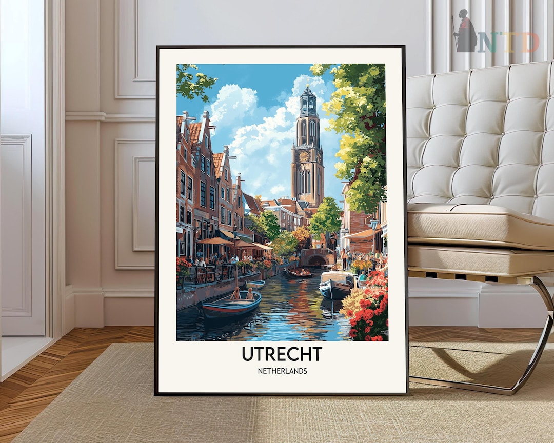 Utrecht Travel Poster, Utrecht Wall Art, Utrecht Poster Print, Utrecht ...