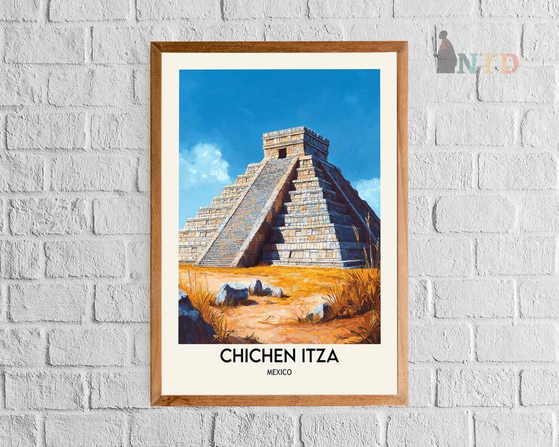 Chichen Itza Poster, Chichen Itza Print, Mexico Digital Print, Yucatan ...