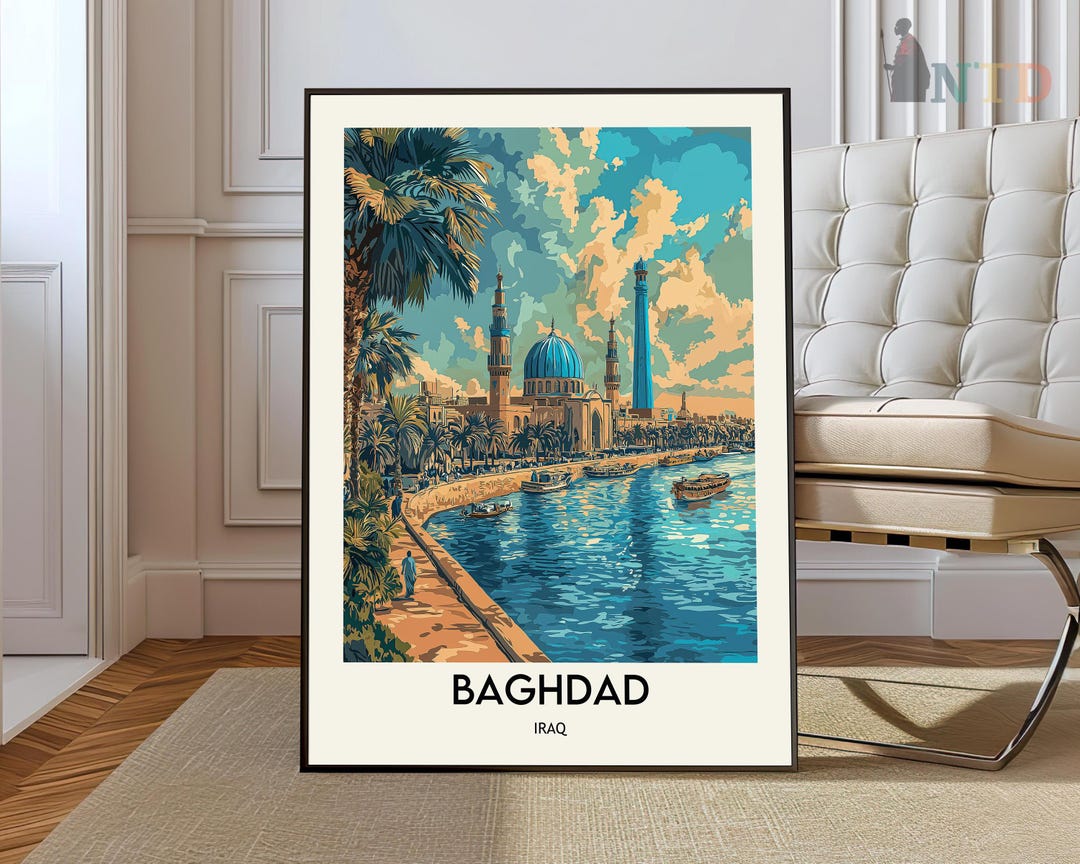 Baghdad Poster, Baghdad Travel Print, Islamic Decor, Tropical Wall Art ...
