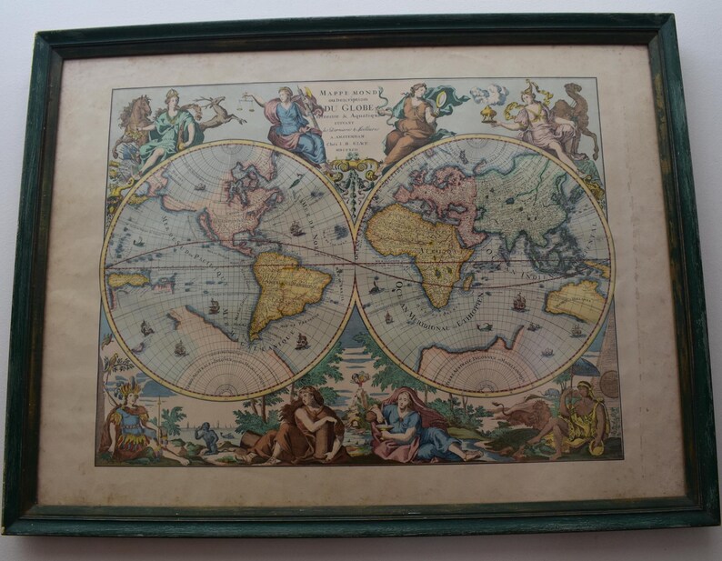 Mappe Monde Du Globe Terrestre & Aquatique Reproduction Early 1800's - Etsy