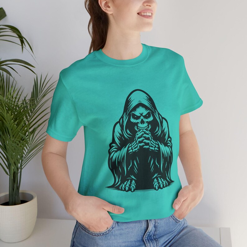 Praying Grim Reaper SVG PNG DXF Spooky Skeleton Cricut Silhouette Maker ...