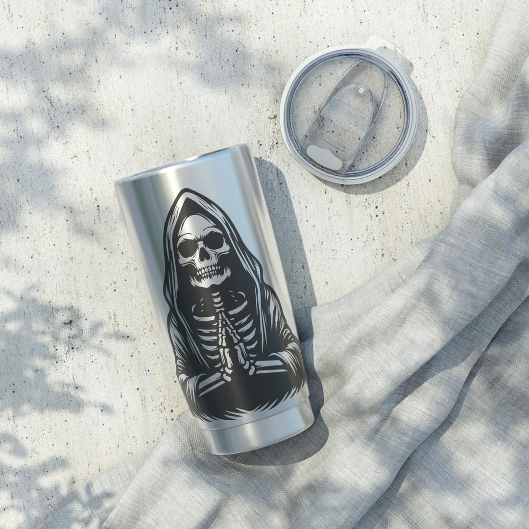 Praying Monk Grim Reaper SVG PNG DXF Spooky Skeleton Cricut Silhouette ...
