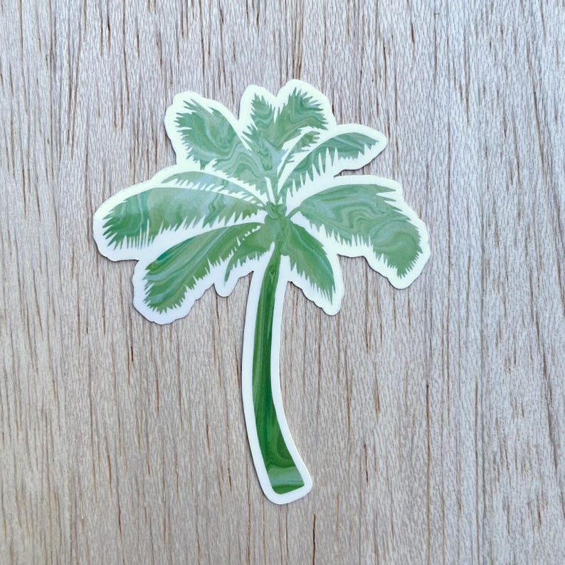 Palm Tree Stickers, 2 Stickers per Order, Waterproof Vinyl Sticker ...