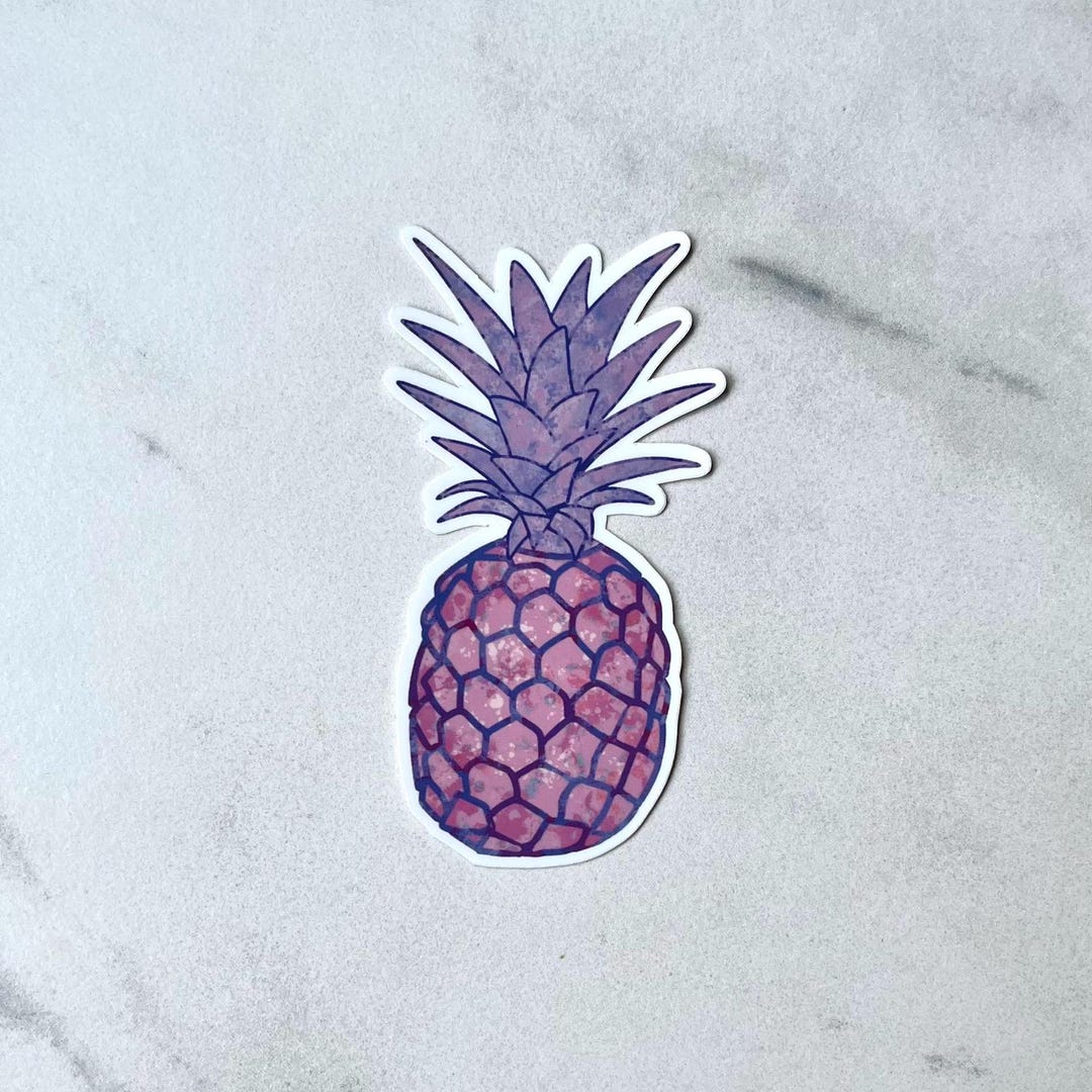 Pink and Purple Pineapple Sticker: Waterproof Vinyl Decal (2 per Order ...