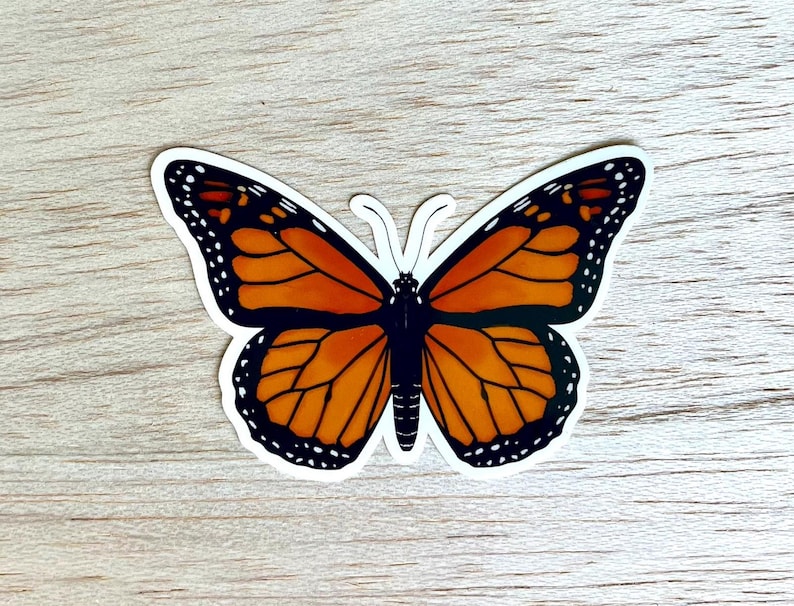 Blue Monarch Butterfly Sticker, Waterproof Vinyl Sticker - Etsy