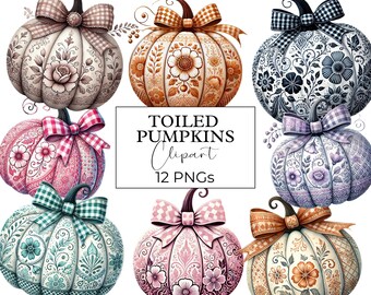 Floral Pumpkin Coquette PNG Clipart Watercolor Retro Toile Halloween ...