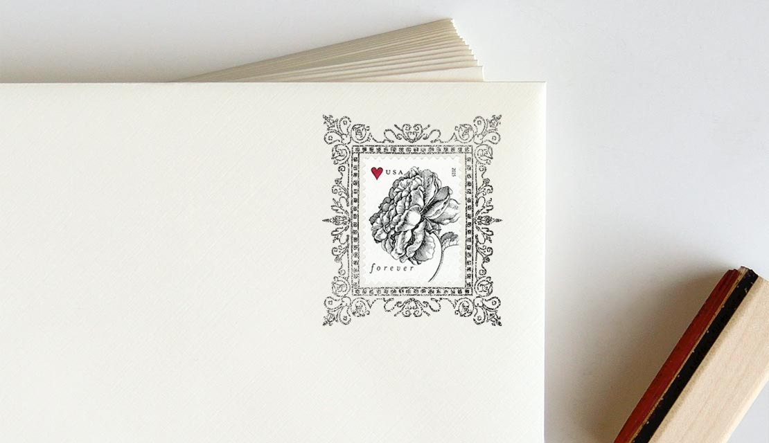 Postage Picture Frame Rubber Stamp for Envelopes: Ornate | Etsy