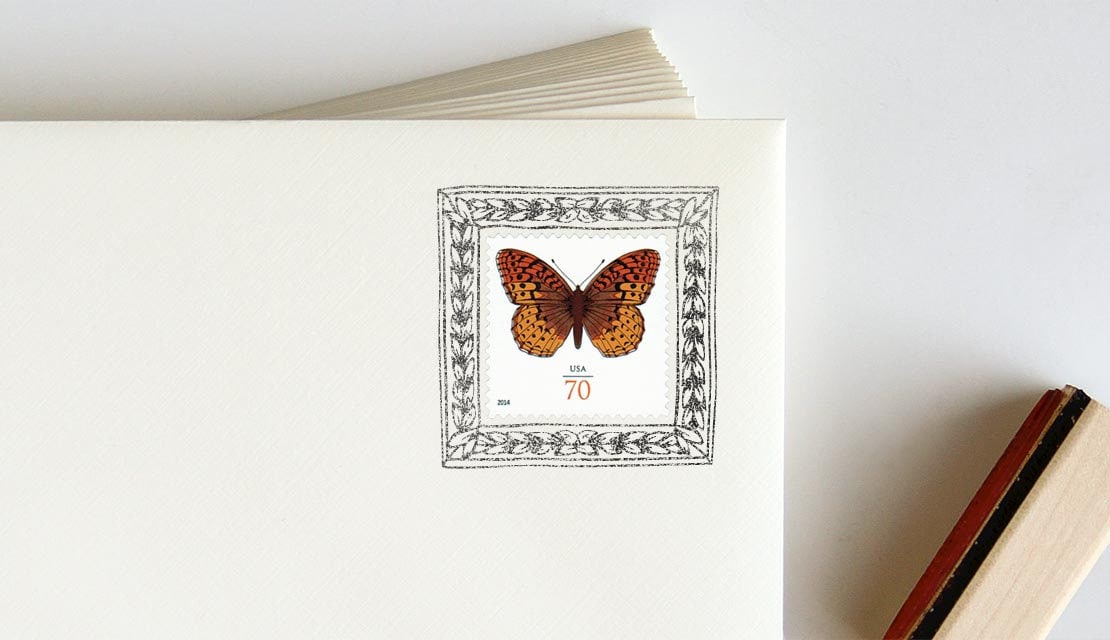 Postage Picture Frame Rubber Stamp for Envelopes: Roman - Etsy