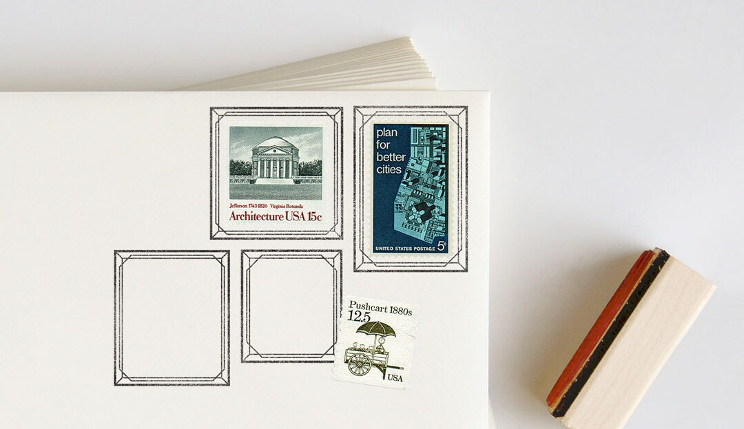 Postage Picture Frame Rubber Stamp for Envelopes: Geometric - Etsy