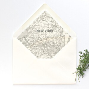 New York State Vintage Map A7 Envelope Liner - Etsy