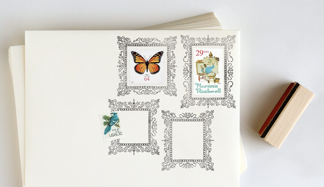 Postage Picture Frame Rubber Stamp for Envelopes: Ornate - Etsy