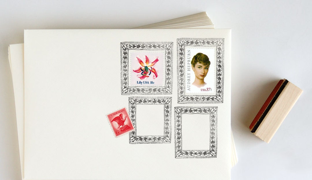 Postage Picture Frame Rubber Stamp for Envelopes: Roman - Etsy