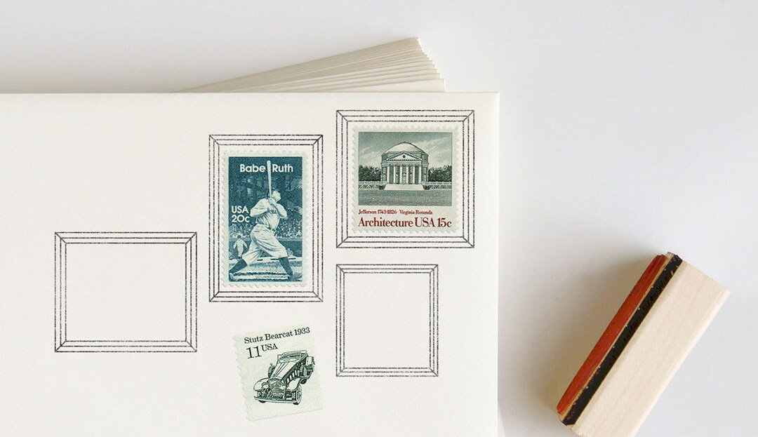 Postage Picture Frame Rubber Stamp for Envelopes: Traditional - Etsy