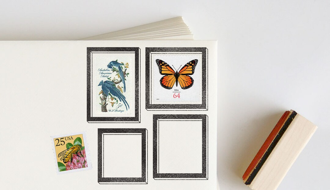 Postage Picture Frame Rubber Stamp for Envelopes: Shadowbox - Etsy
