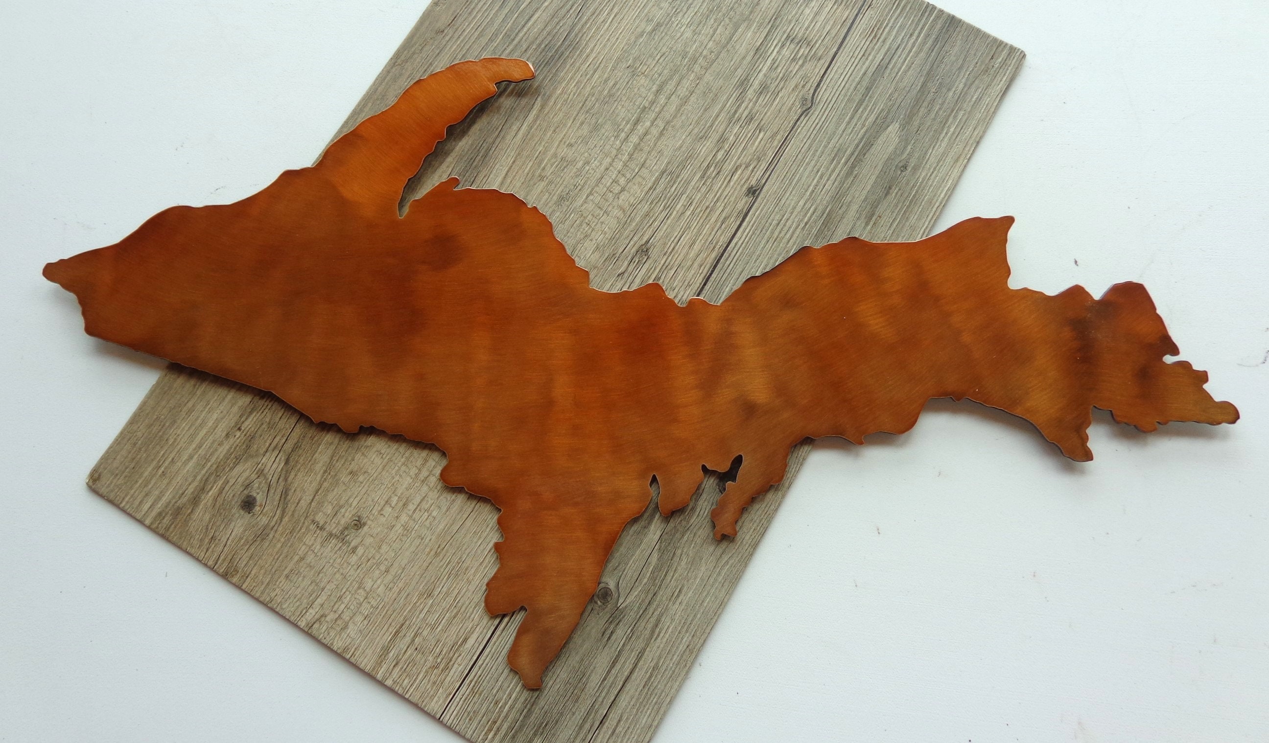 Upper Peninsula of Michigan Plasma Cut Metal Wall Art 24" X 13 ...