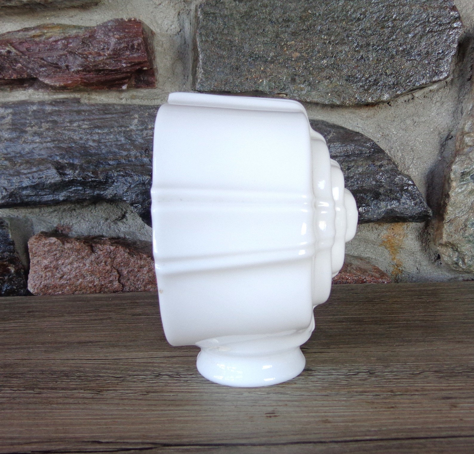 Vintage White Milk Glass Half Shade Light Fixture Sconce 2-1/4 Fitter ...