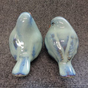 Vintage Pair of Chubby Pottery Blue Bird Figurines - Etsy