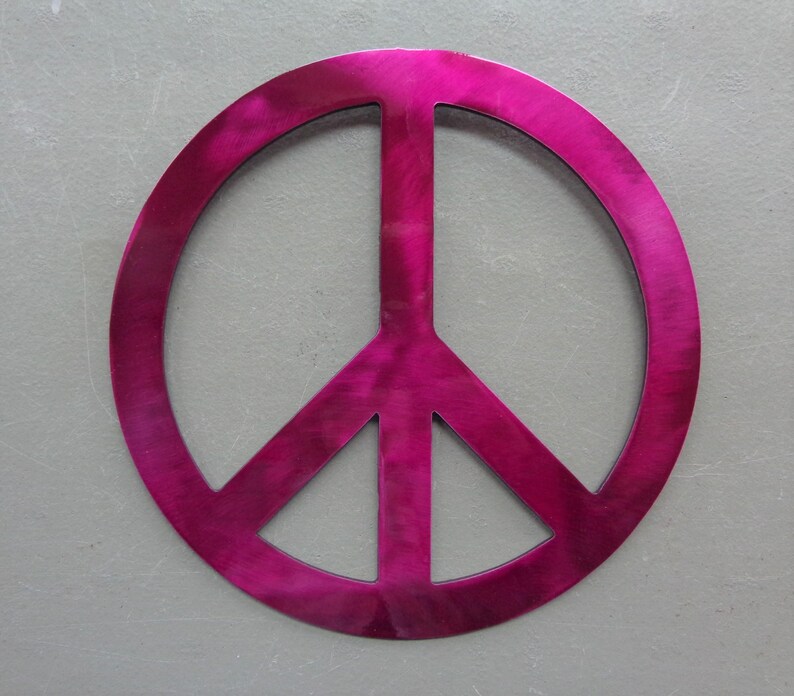 Peace Sign Symbol Plasma Cut Metal Wall Art 10-1/2" Dia Sawtooth Hanger ...
