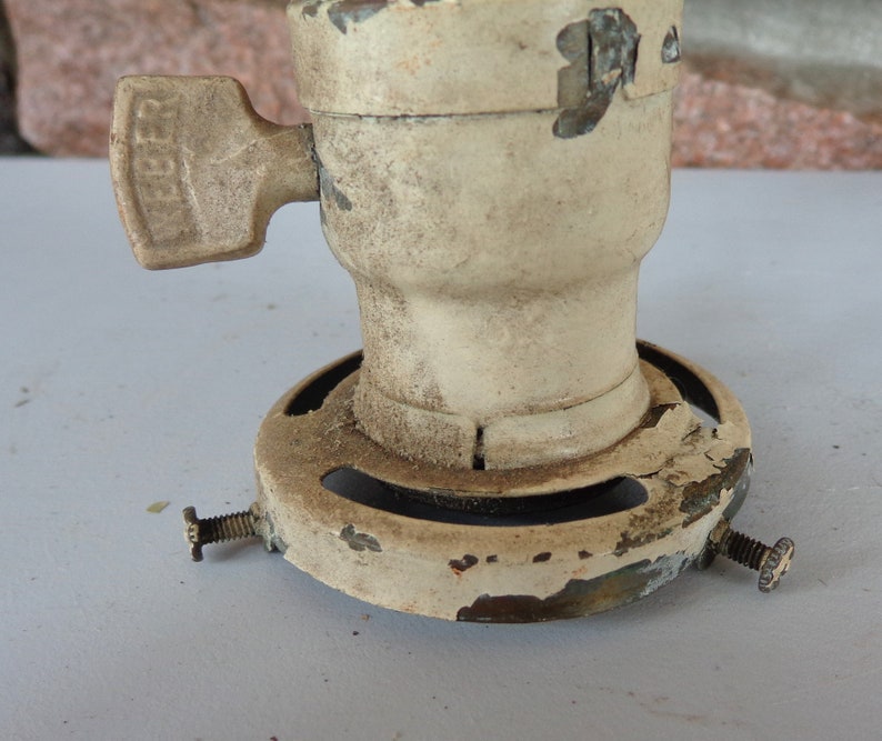 Vintage Brass Single Socket Ceiling Light Fixture for Parts Restoration ...