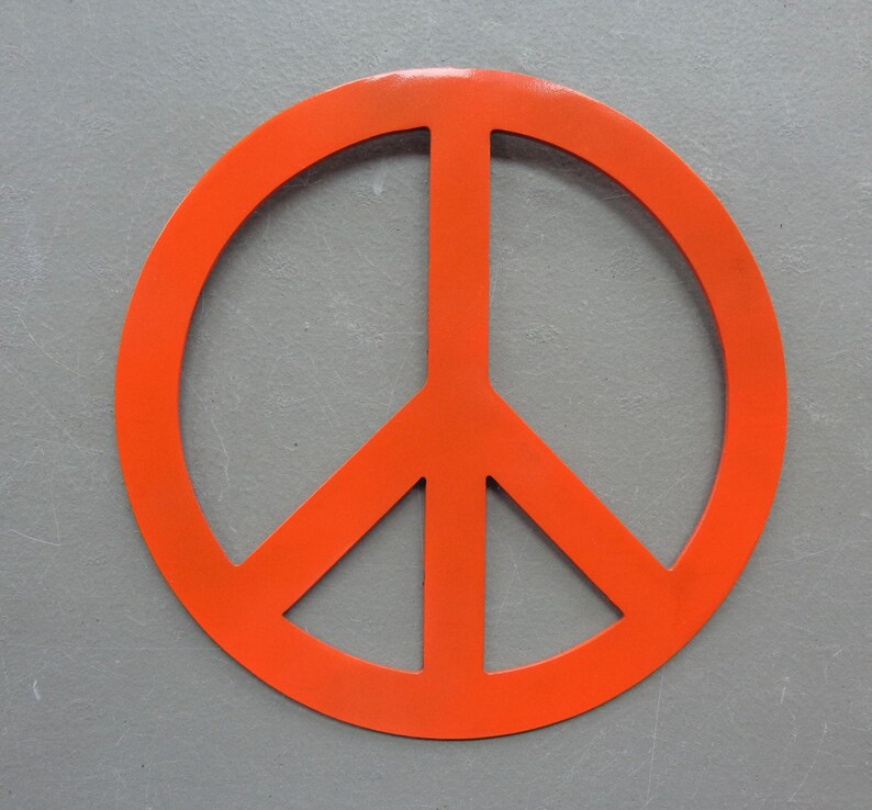 Peace Sign Symbol Plasma Cut Metal Wall Art 10-1/2" Dia Sawtooth Hanger ...