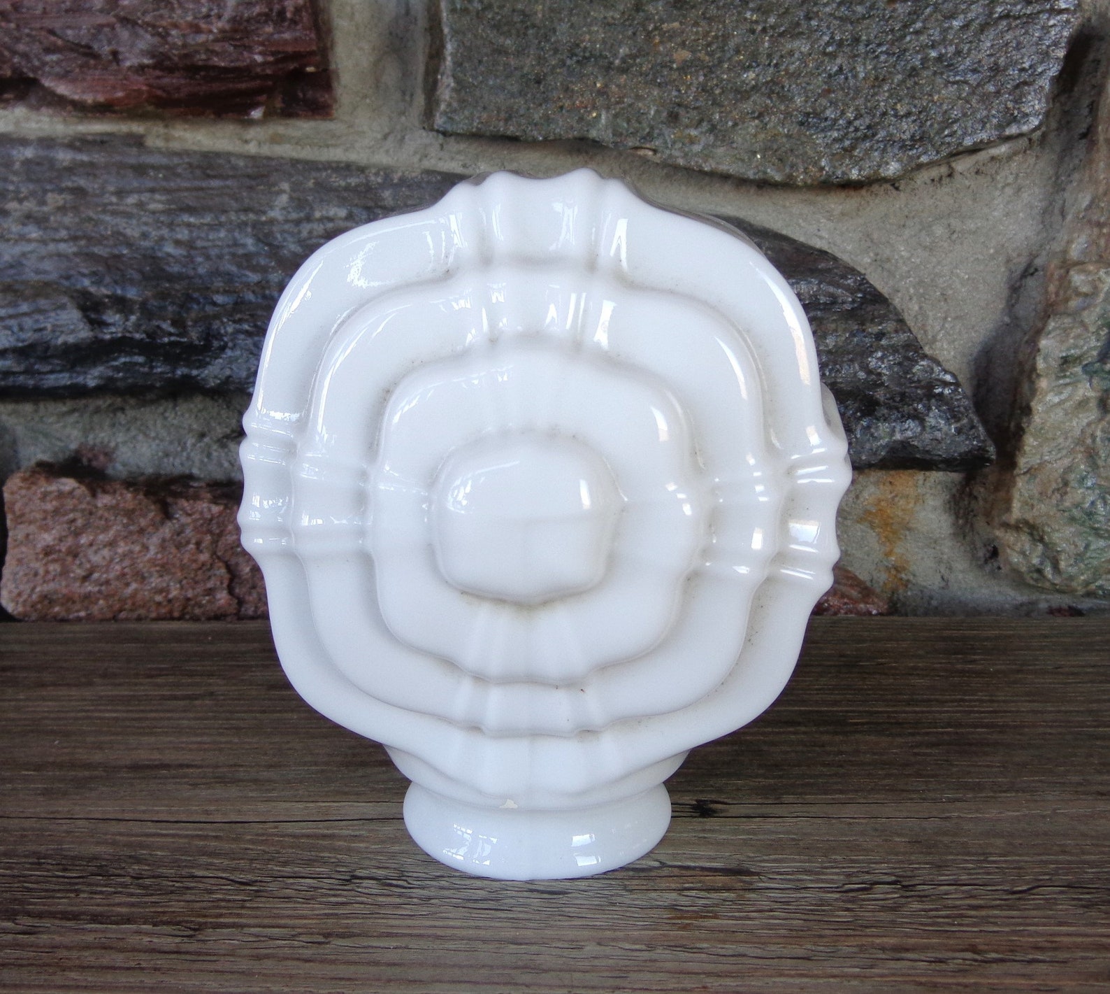 Vintage White Milk Glass Half Shade Light Fixture Sconce 2-1/4 Fitter ...