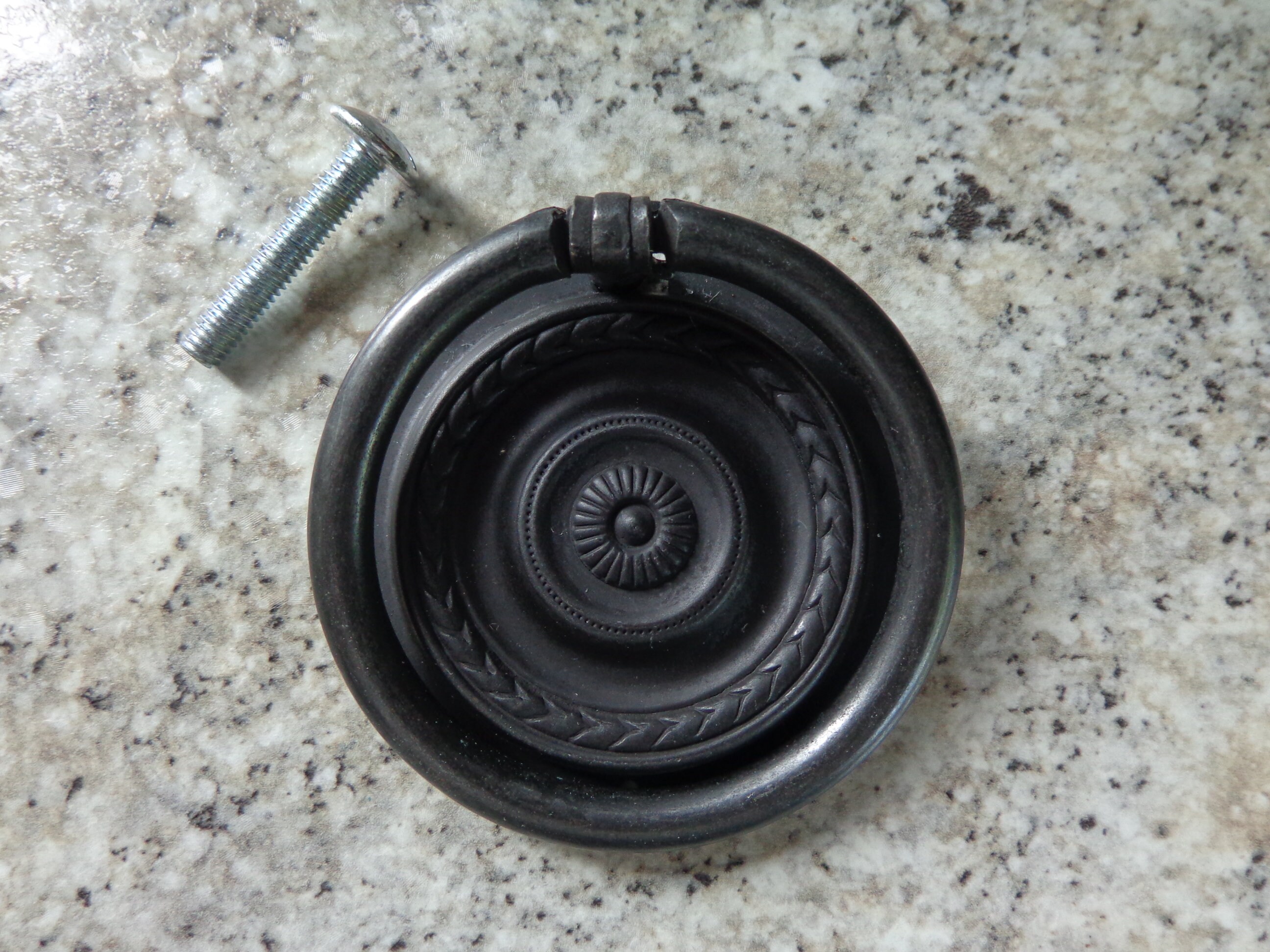 Vintage Set of 6 NOS Two-part Round Ring Pulls Black Finish Arts ...