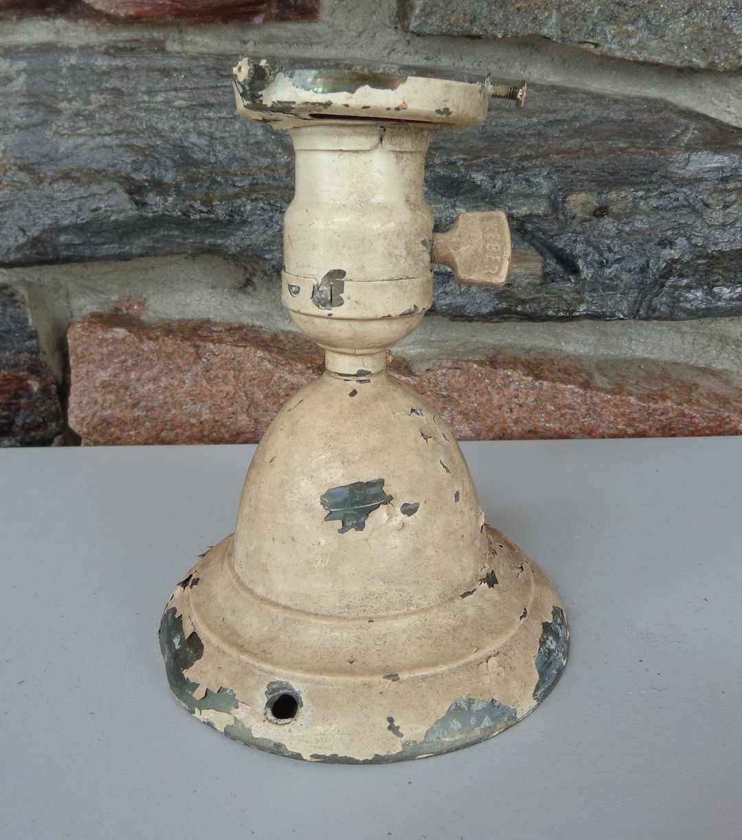Vintage Brass Single Socket Ceiling Light Fixture for Parts Restoration ...