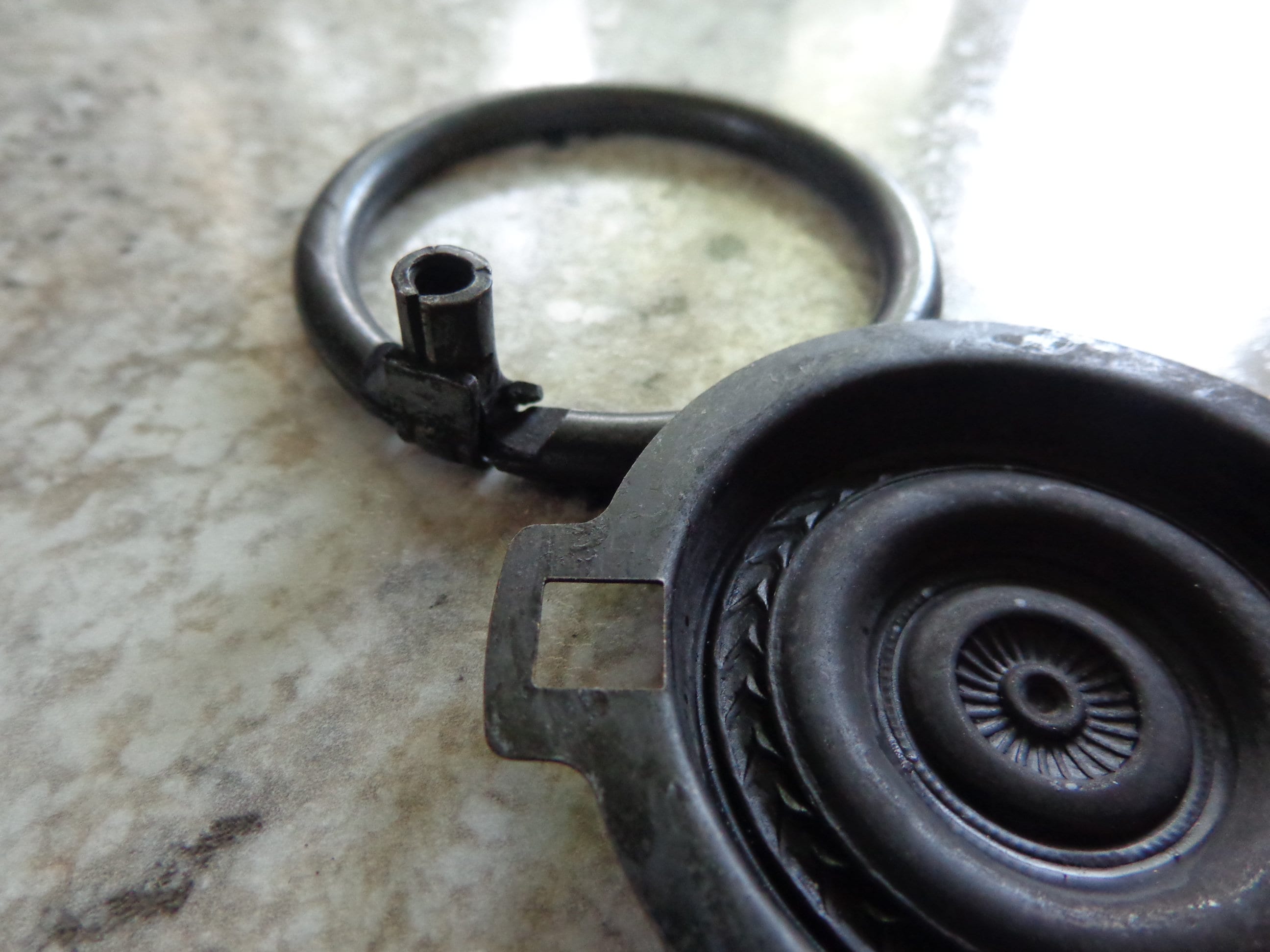 Vintage Set of 6 NOS Two-part Round Ring Pulls Black Finish Arts ...