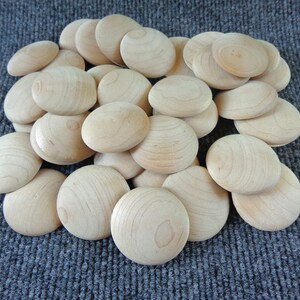 Lot of 40 Wood Wafers Buttons Trims 1-3/4" Round Woodworking Wood ...