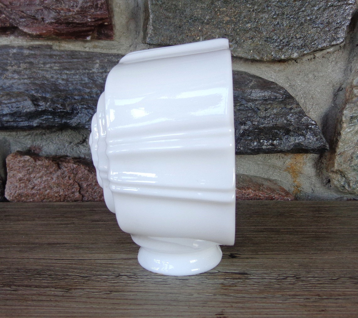 Vintage White Milk Glass Half Shade Light Fixture Sconce 2-1/4 Fitter ...