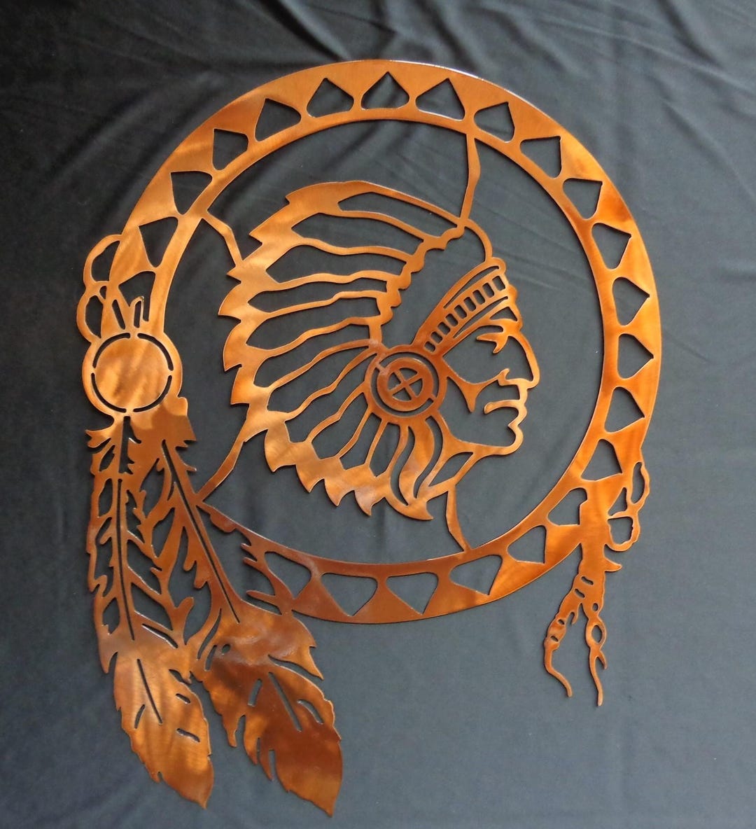 Warrior Indian Chief Plasma Cut Metal Wall Art 24" T X 19" W ...