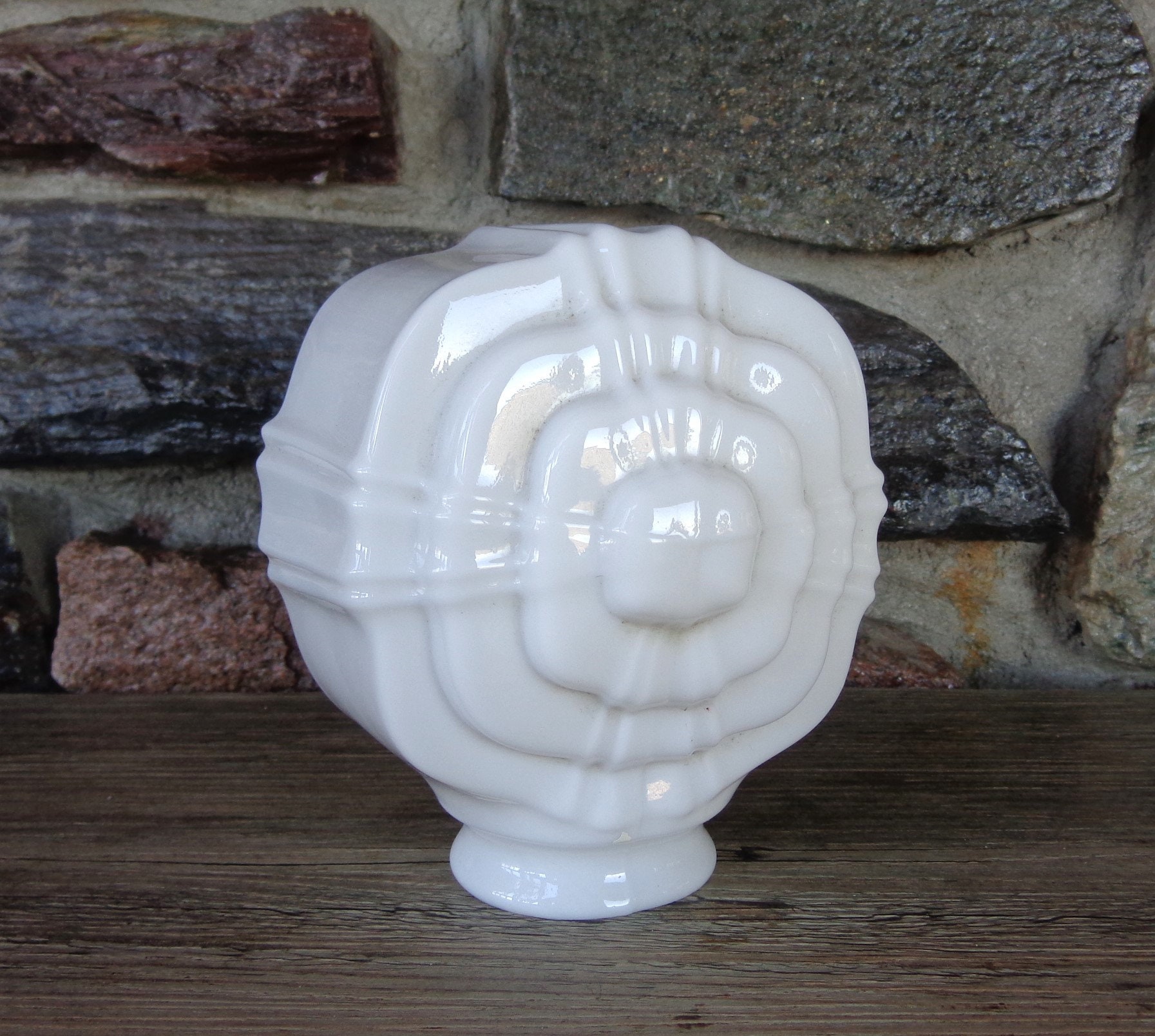Vintage White Milk Glass Half Shade Light Fixture Sconce 2-1/4 Fitter ...