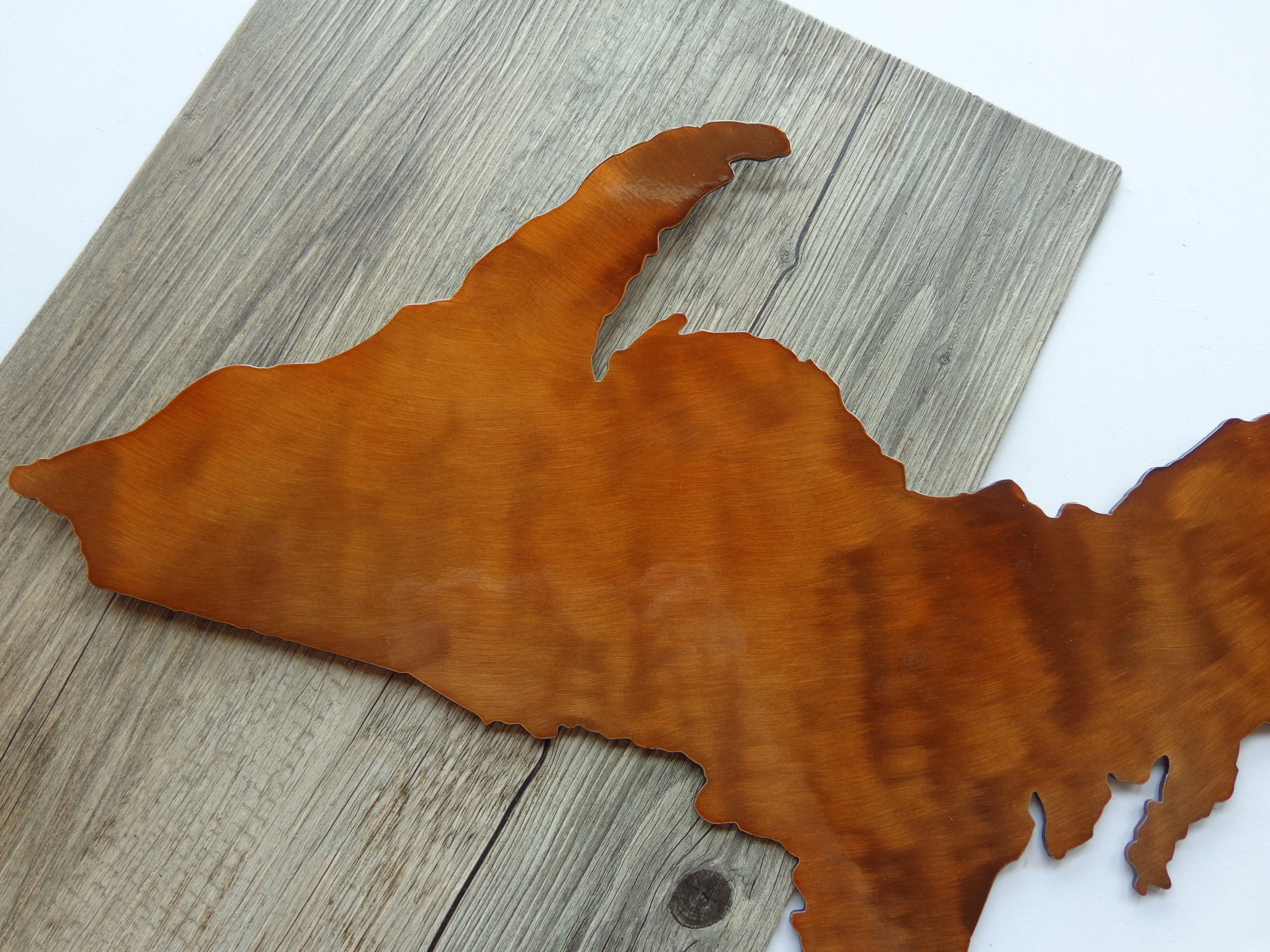 Upper Peninsula of Michigan Plasma Cut Metal Wall Art 24" X 13 ...