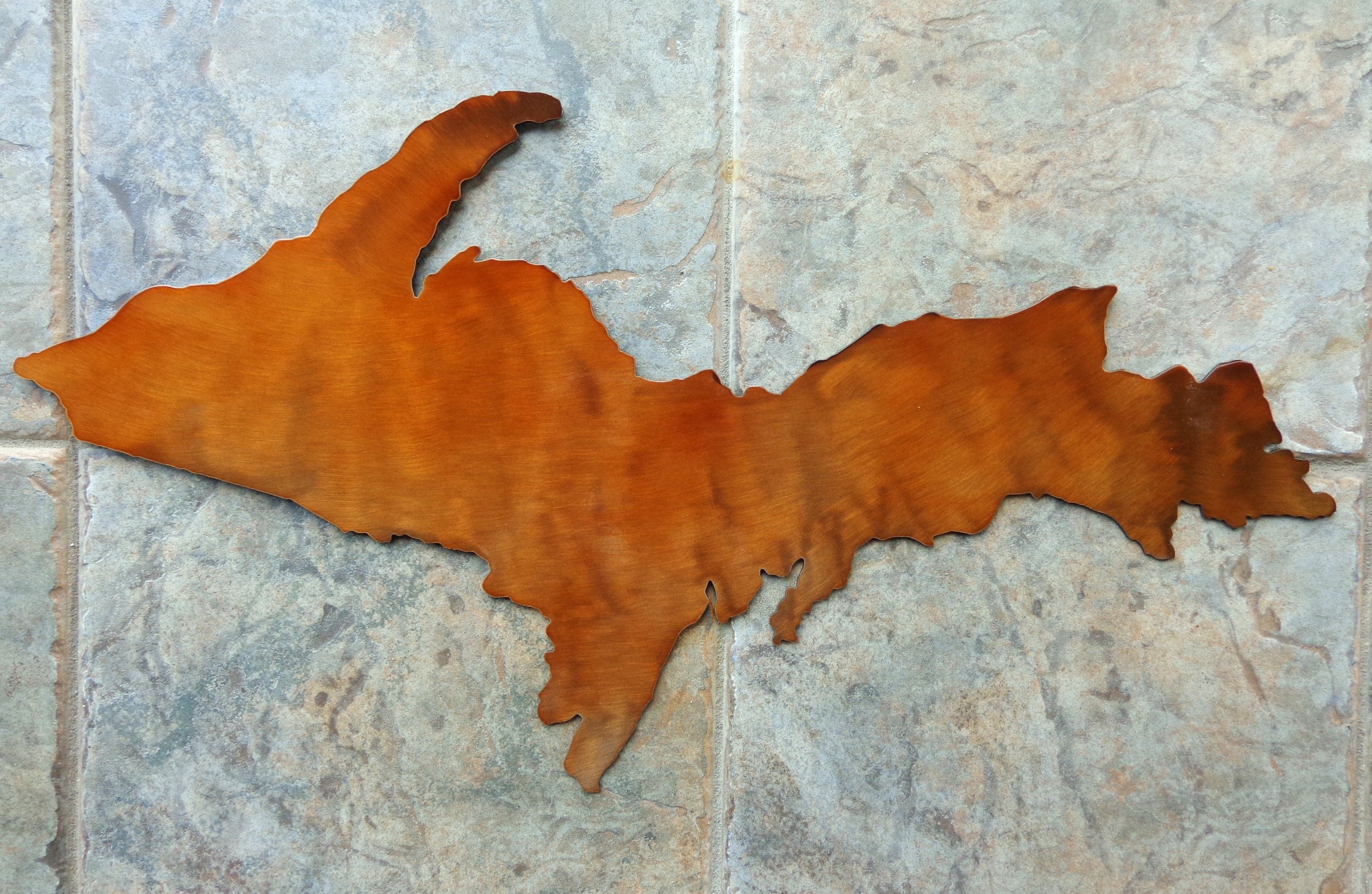 Upper Peninsula of Michigan Plasma Cut Metal Wall Art 24" X 13 ...