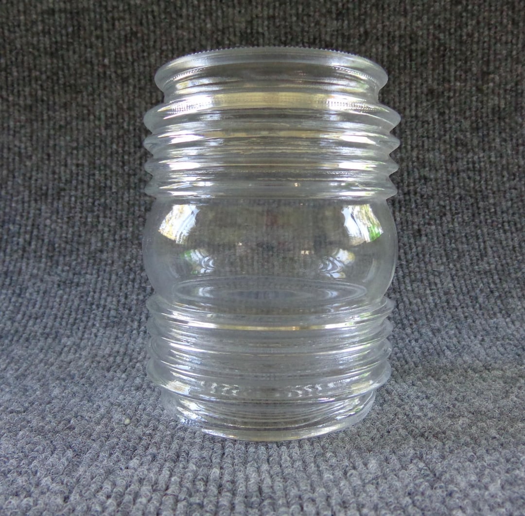 Vintage Porch Light Fixture Clear Glass Jelly Jar Shade Globe 3" Fitter ...