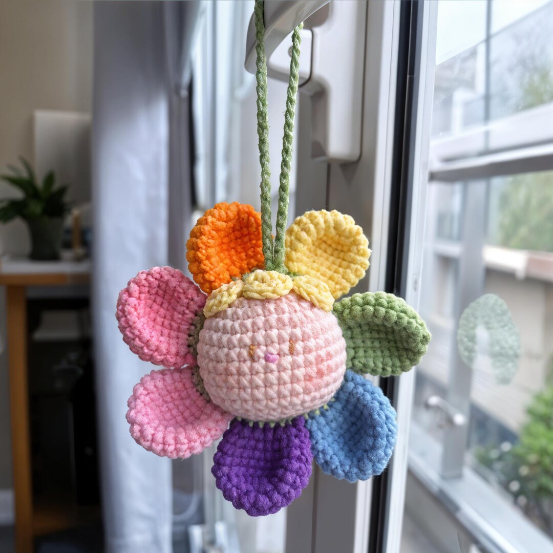Happy Flower Crochet Handmade Amigurumi Gift - Etsy