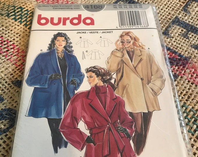 Vintage Burda Couture Pattern 4168 Sizes 36 to 46/ 10 - 20 Uncut Coat ...