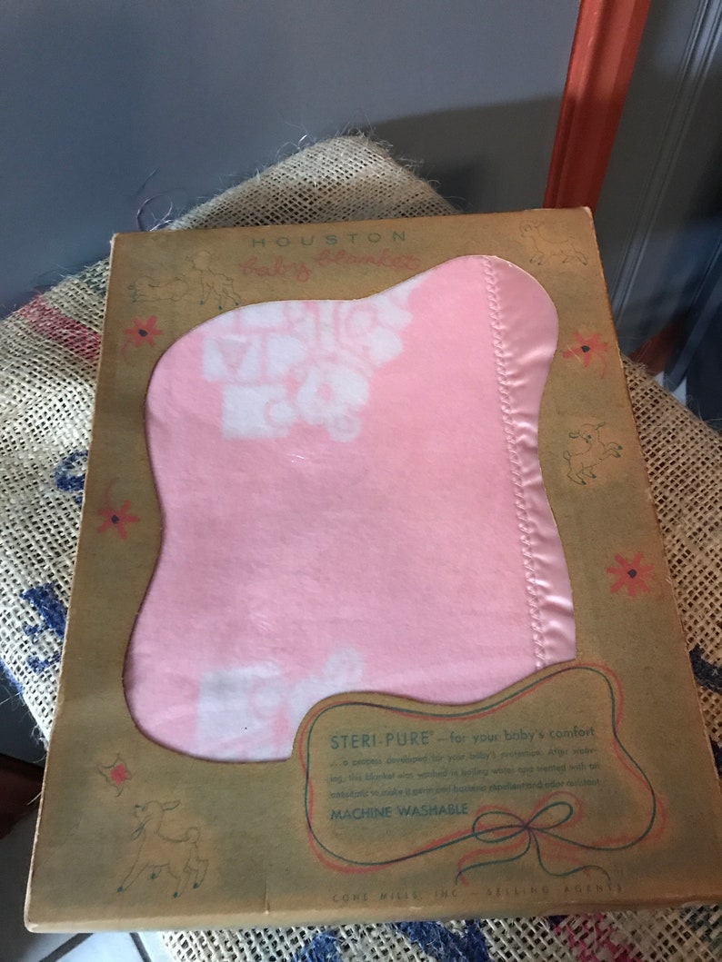 Vintage Mint in Box Cone Mills Inc Pink Bears With Blocks - Etsy