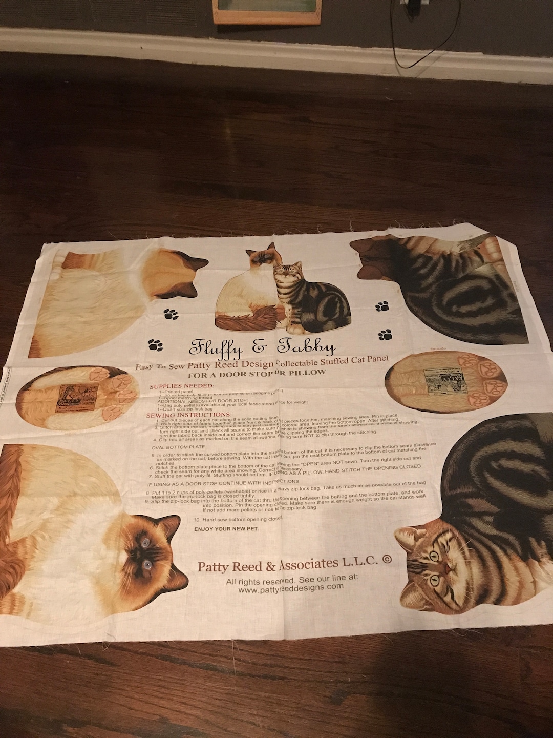 Patty Reed Fluffy & Tabby Stuffed Cat Fabric Panel - Etsy
