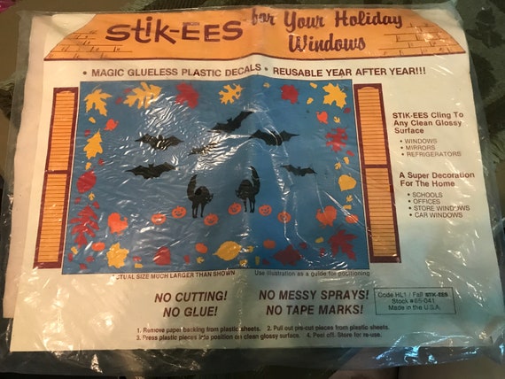 Vintage Fall Stik EES Holiday Reusable Decals Clings Gluelss | Etsy