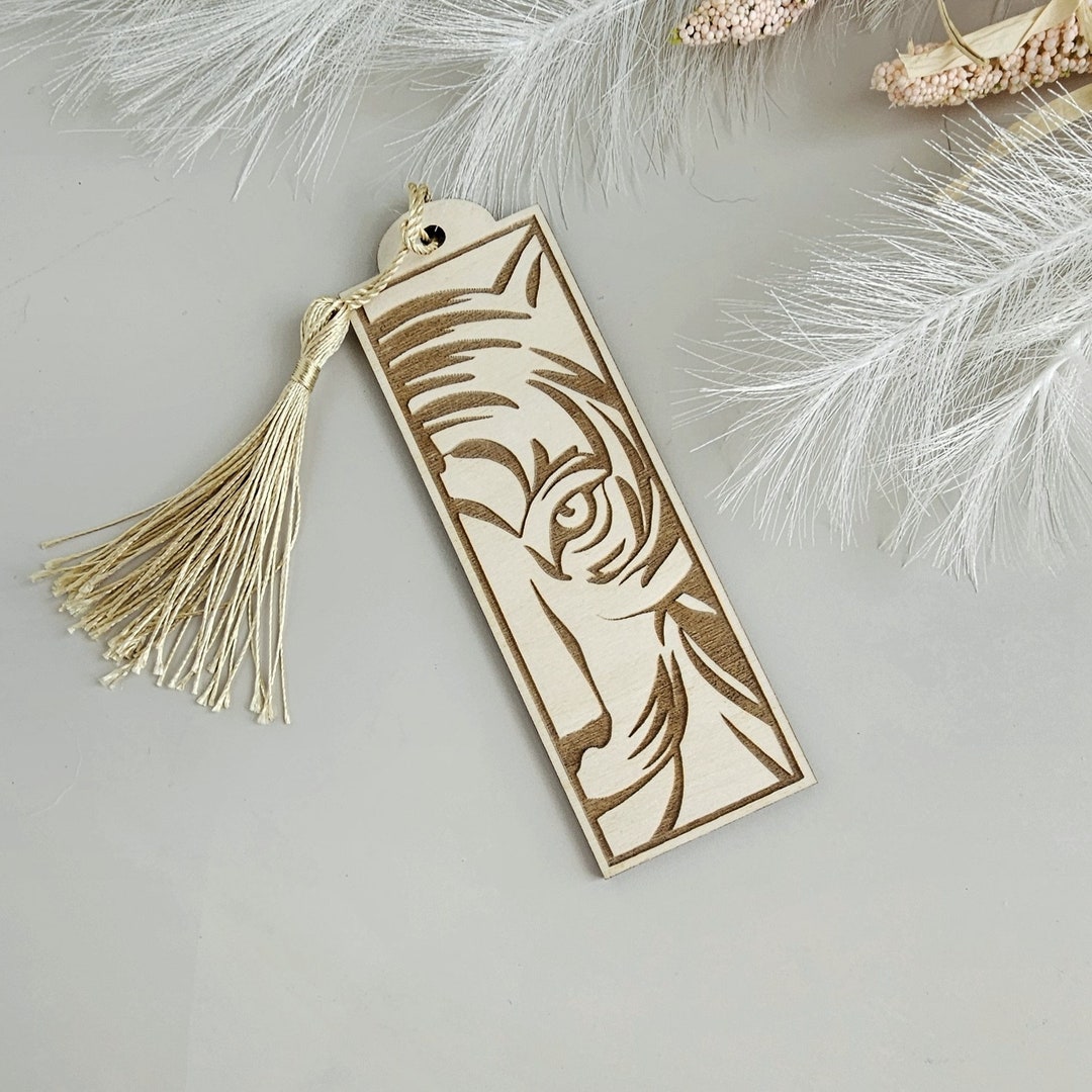 Tiger Wooden Bookmark - Personalised Book Lover's Engraved Gift - Etsy