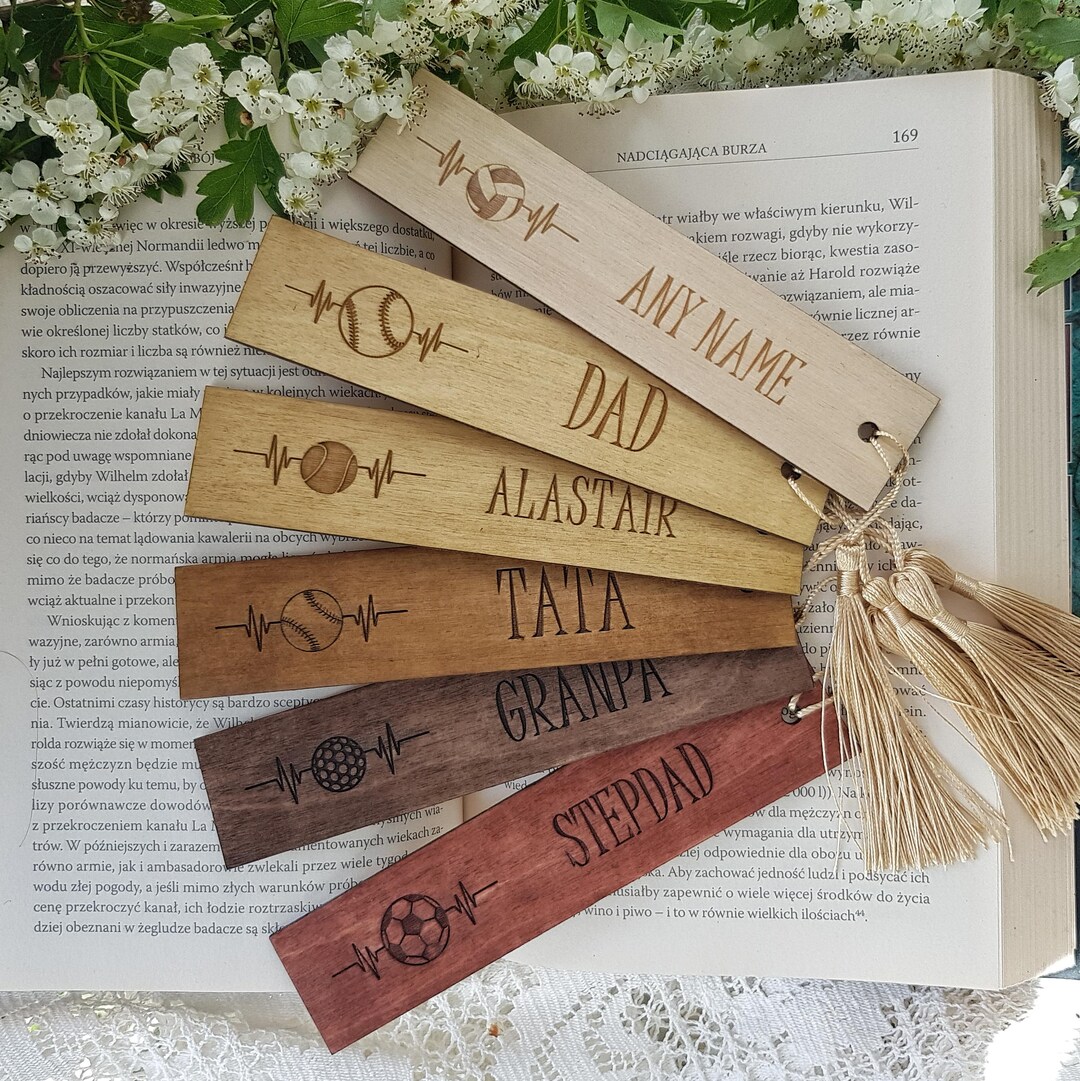 Personalised Wooden Sports Ball Bookmark – Unique Gift for Sports Fans ...