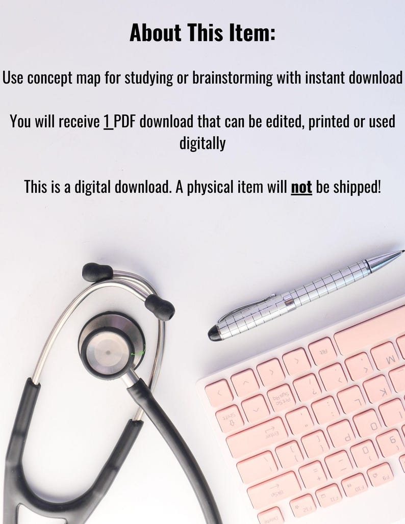 Concept Map Printable Study Guide PDF Download Nursing School Study ...