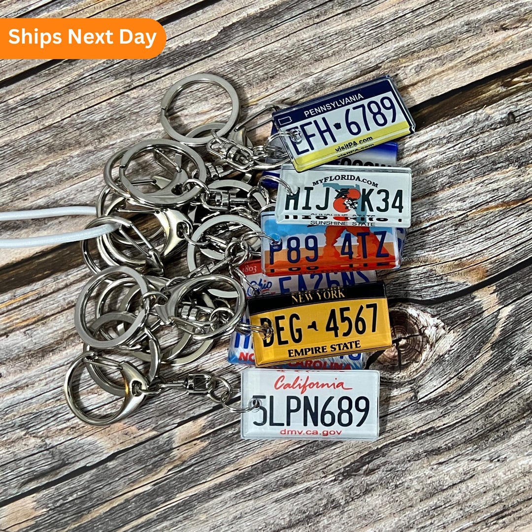 Personalized Acrylic Keychain USA State License Plate Replica Keyring ...