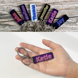 Custom Neon Name Keychain: Personalized Acrylic Keyring Neon Color Text ...