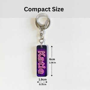 Custom Neon Name Keychain: Personalized Acrylic Keyring Neon Color Text ...