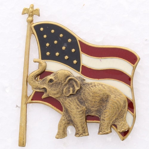 Election Vote Party Pins Democrat Donkey or Republican GOP | Etsy