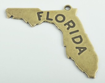 Gold Florida Charm - Etsy
