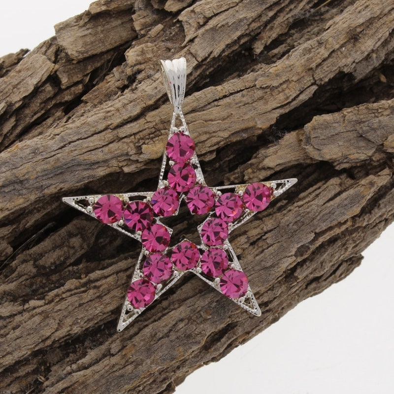 Pink Crystal Pendant - Etsy
